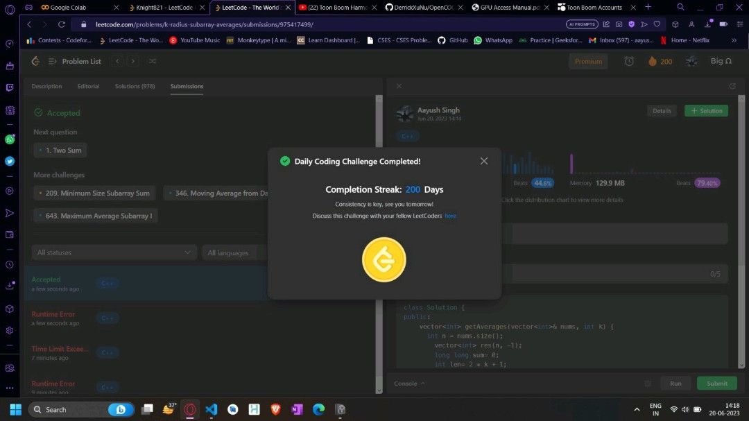 Aayush Singh on LinkedIn: Successfully completed 200 days of dedicated ... Aayush Singh on LinkedIn: Successfully completed 200 days of dedicated ...