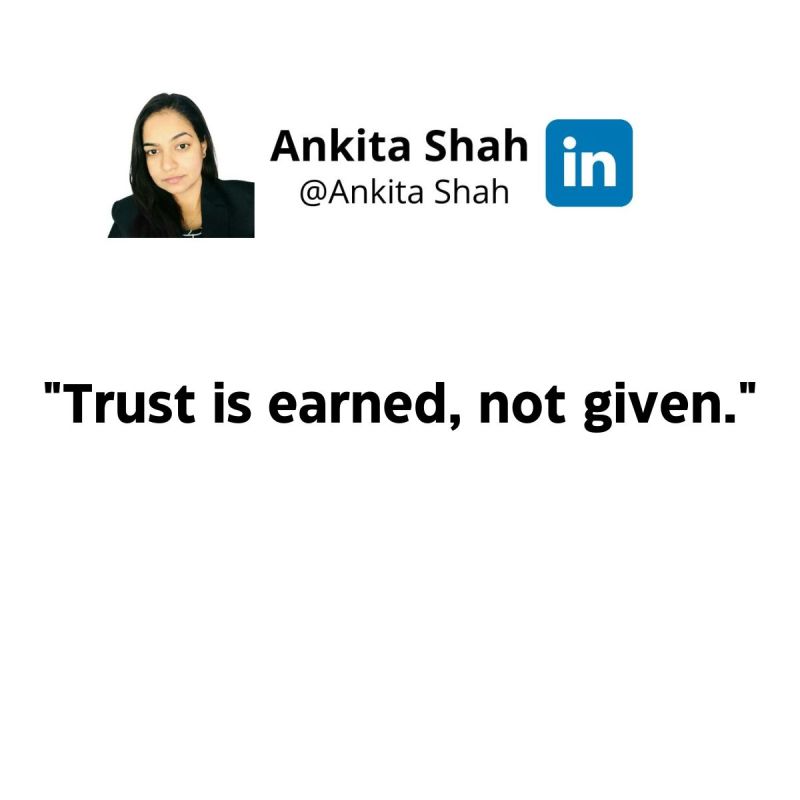 Ankita Shah↗️ on LinkedIn: Consistency is the true foundation of trust ... Ankita Shah↗️ on LinkedIn: Consistency is the true foundation of trust ...