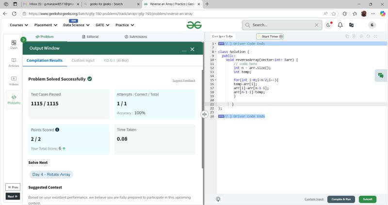 #dsa #codingchallenge #problemsolving #geeksforgeeks #160daysofcode ... #dsa #codingchallenge #problemsolving #geeksforgeeks #160daysofcode ...