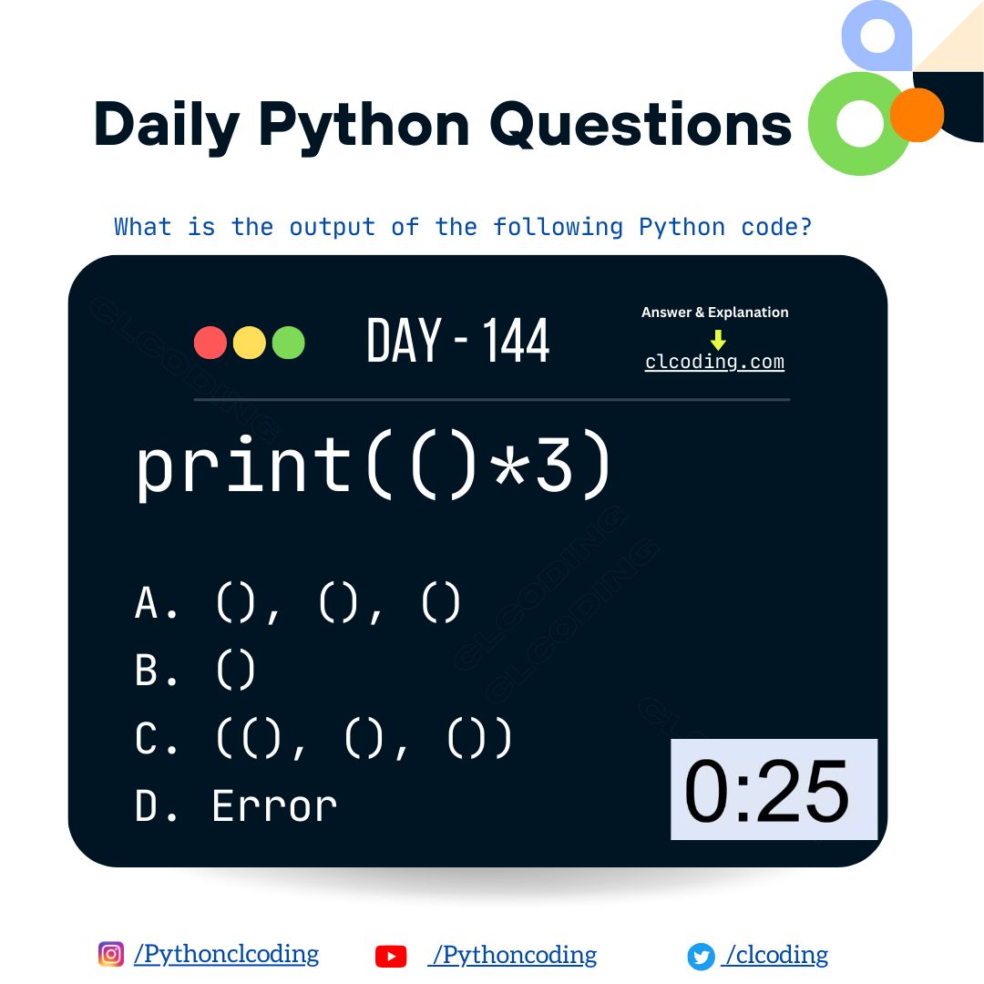 Python Coding on LinkedIn: Python Coding challenge - Day 144 | What is ... Python Coding on LinkedIn: Python Coding challenge - Day 144 | What is ...