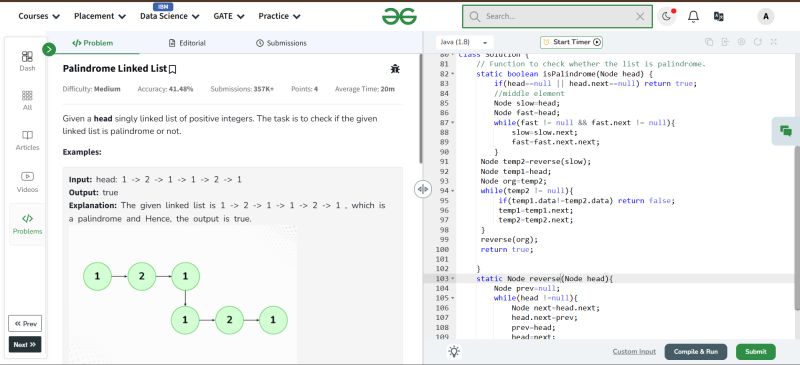 #dsa #day25 #geeksforgeeks #linkedlist #palindrome #codingpractice # ... #dsa #day25 #geeksforgeeks #linkedlist #palindrome #codingpractice # ...
