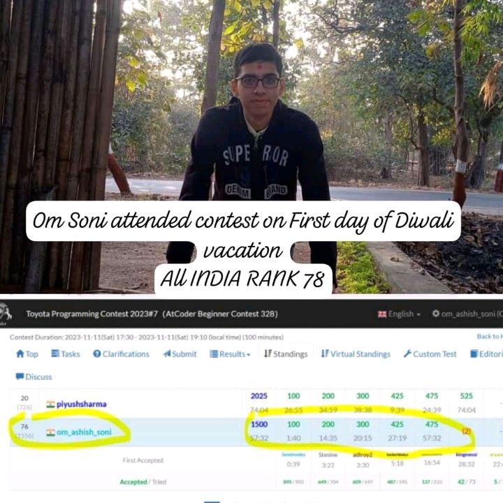 Ashish R. Soni on LinkedIn: Om Soni attended contest on First day of ... Ashish R. Soni on LinkedIn: Om Soni attended contest on First day of ...