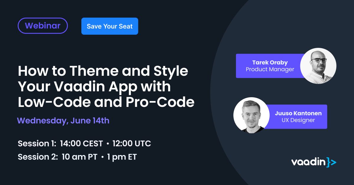 Vaadin LinkedIn‘de: #vaadinwebinar #vaadin #uxdesign #ui #uistyling # ... Vaadin LinkedIn‘de: #vaadinwebinar #vaadin #uxdesign #ui #uistyling # ...