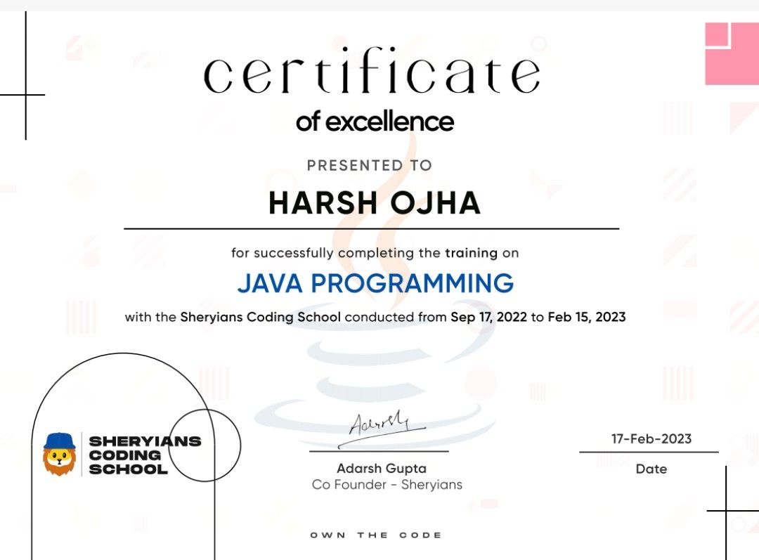 Harsh Ojha on LinkedIn: #java #programming #coding #linkedin Harsh Ojha on LinkedIn: #java #programming #coding #linkedin