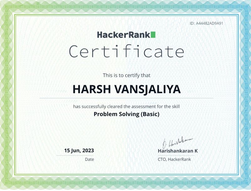 Harsh Vansjaliya on LinkedIn: #problemsolving #certificationachievement ... Harsh Vansjaliya on LinkedIn: #problemsolving #certificationachievement ...
