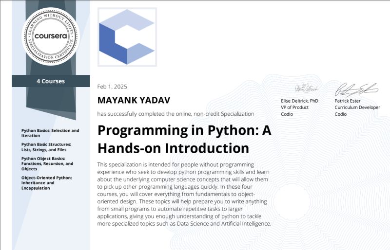 MAYANK YADAV on LinkedIn: #python #programming #datascience MAYANK YADAV on LinkedIn: #python #programming #datascience