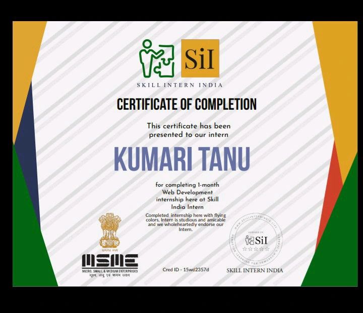 Tanu Tomar on LinkedIn: #professionaldevelopment #newskills #skillintern Tanu Tomar on LinkedIn: #professionaldevelopment #newskills #skillintern