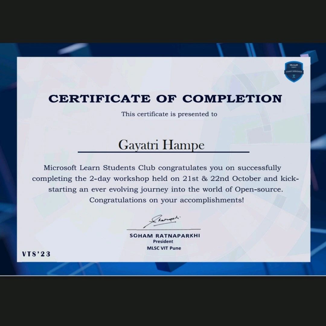 Gayatri Hampe on LinkedIn: #opensourcecontribution Gayatri Hampe on LinkedIn: #opensourcecontribution