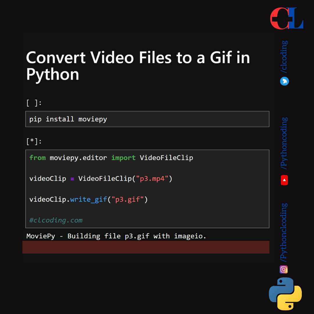 Python Coding on LinkedIn: Convert Video Files to a Gif in Python https ... Python Coding on LinkedIn: Convert Video Files to a Gif in Python https ...