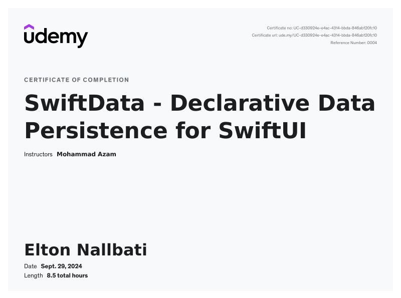 Elton Nallbati on LinkedIn: SwiftData - Declarative Data Persistence ... Elton Nallbati on LinkedIn: SwiftData - Declarative Data Persistence ...