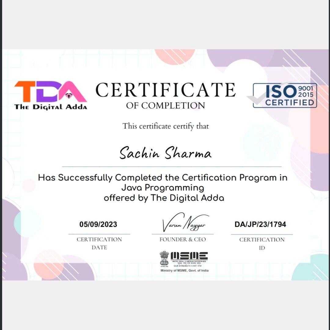sachin Sharma on LinkedIn: #java #programming sachin Sharma on LinkedIn: #java #programming