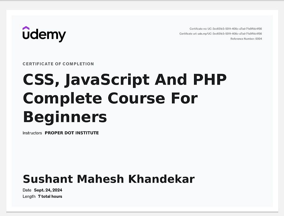 Sushant Khandekar on LinkedIn: #udemy #webdevelopment #css #javascript ... Sushant Khandekar on LinkedIn: #udemy #webdevelopment #css #javascript ...