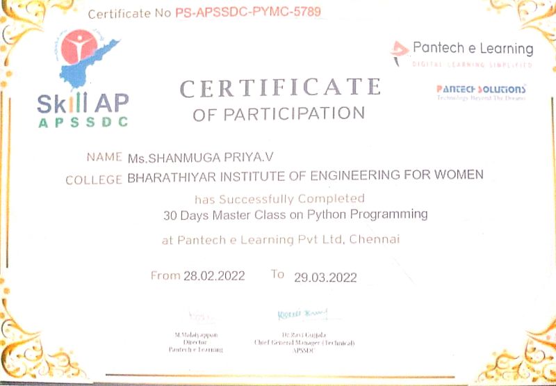 Completed Python programming master class | Shanmuga Priya V posted on ... Completed Python programming master class | Shanmuga Priya V posted on ...