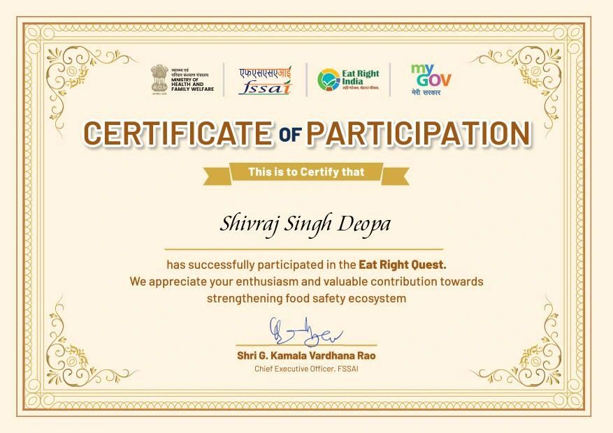 Shivraj Singh Deopa on LinkedIn: #fssai Shivraj Singh Deopa on LinkedIn: #fssai