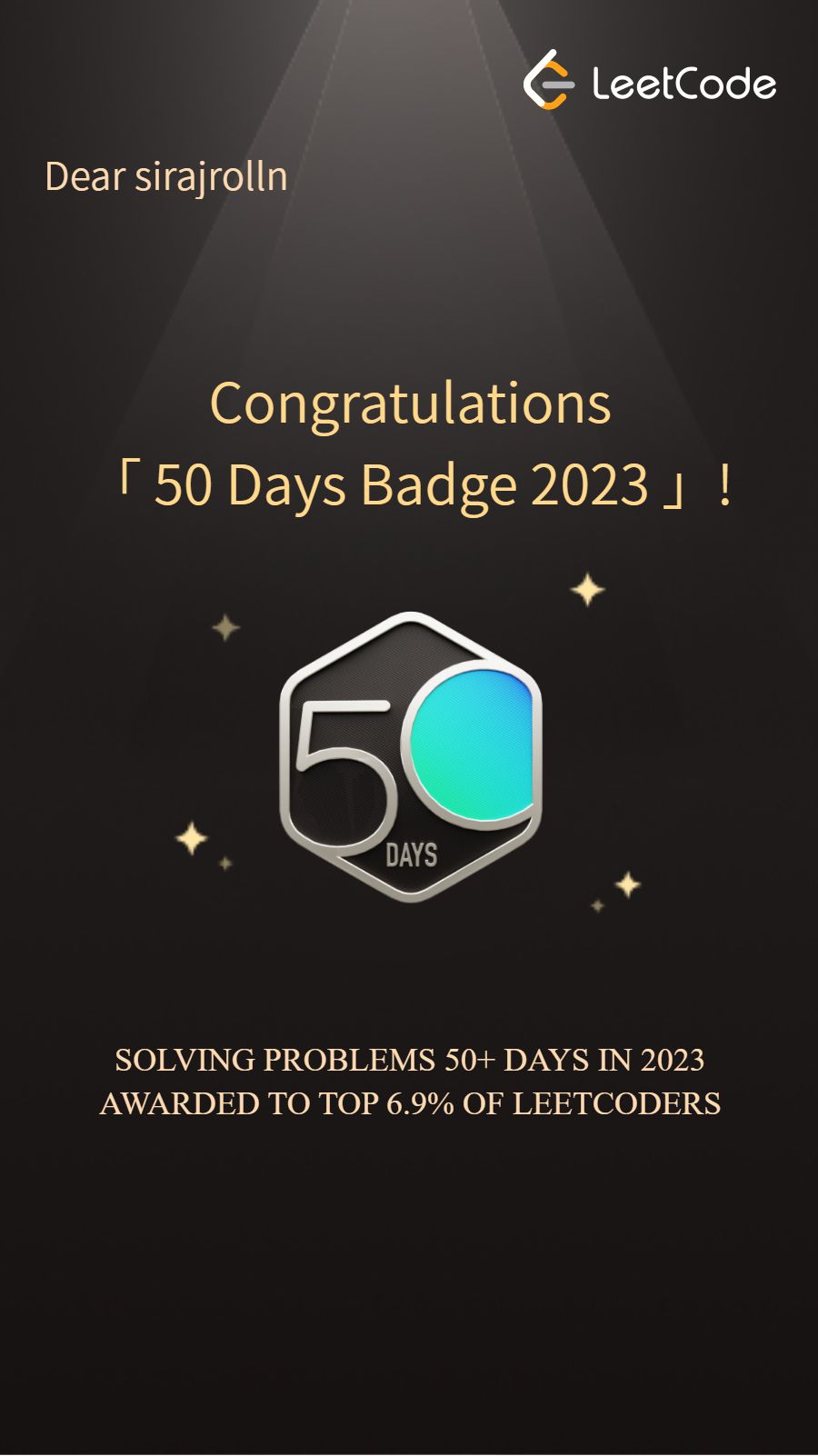 Unlocked my 50-day LeetCode milestone | Siraj Ansari posted on the ... Unlocked my 50-day LeetCode milestone | Siraj Ansari posted on the ...