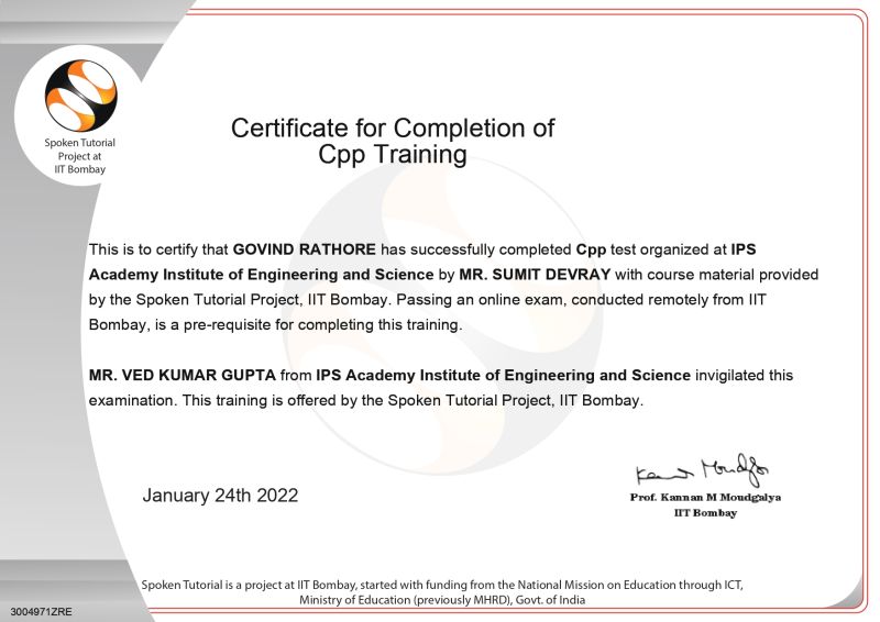 Govind Rathore on LinkedIn: #cpp #iitbombay #spokentutorial # ... Govind Rathore on LinkedIn: #cpp #iitbombay #spokentutorial # ...