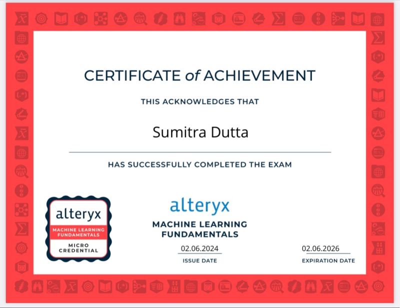 Sumitra Dutta on LinkedIn: #alteryxcertified #dataanalytics # ... Sumitra Dutta on LinkedIn: #alteryxcertified #dataanalytics # ...