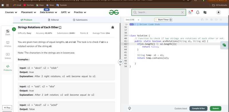 #dsa #day18 #geeksforgeeks #strings #stringrotation #codingpractice ... #dsa #day18 #geeksforgeeks #strings #stringrotation #codingpractice ...