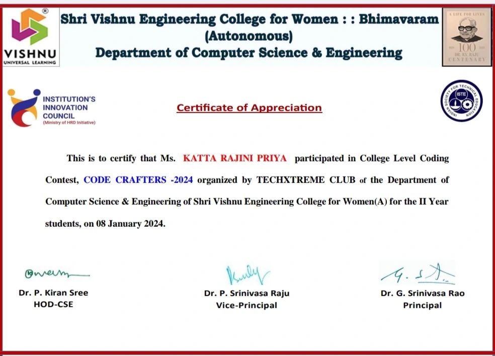 Rajini Priya Katta on LinkedIn: #coder Rajini Priya Katta on LinkedIn: #coder
