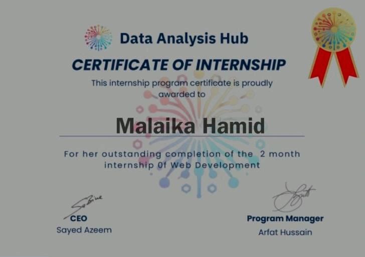 Malaika Hamid on LinkedIn: #internship #webdevelopment #careergrowth # ... Malaika Hamid on LinkedIn: #internship #webdevelopment #careergrowth # ...