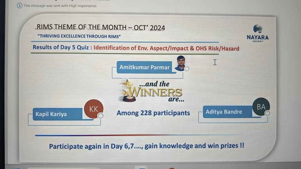 Kapil Kariya on LinkedIn: #nayara #rims #ohs #hazard #risk # ... Kapil Kariya on LinkedIn: #nayara #rims #ohs #hazard #risk # ...