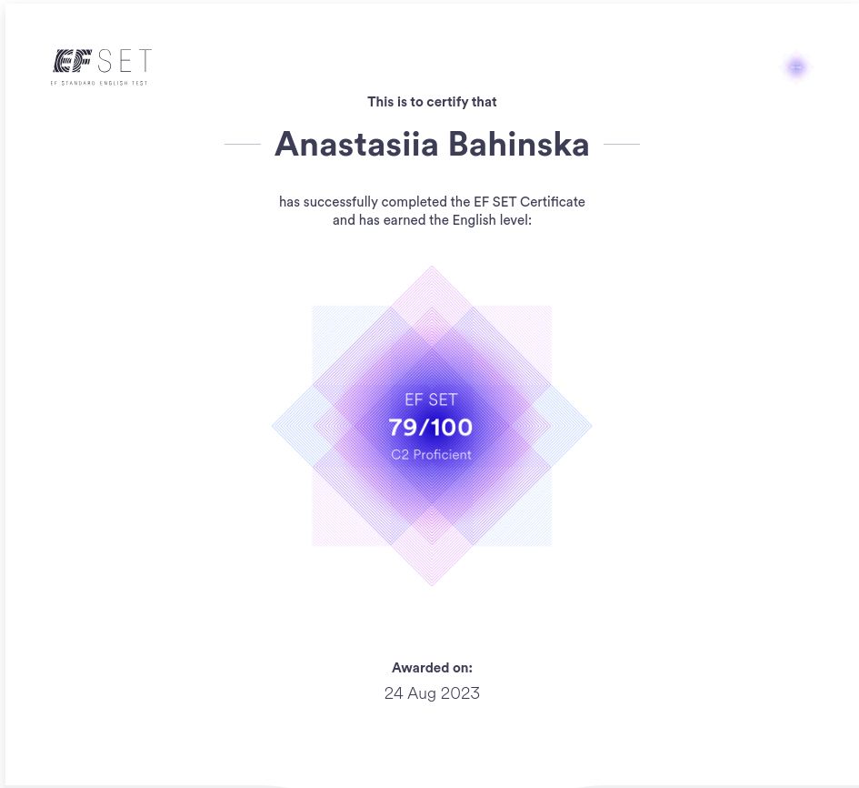 Anastasiia Bahinska on LinkedIn: I’m happy to share that I’ve obtained ... Anastasiia Bahinska on LinkedIn: I’m happy to share that I’ve obtained ...
