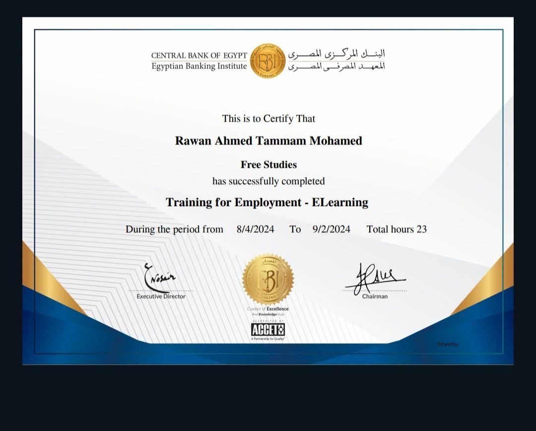 Rawan Tammam on LinkedIn: I'm happy to share that I have successfully ... Rawan Tammam on LinkedIn: I'm happy to share that I have successfully ...