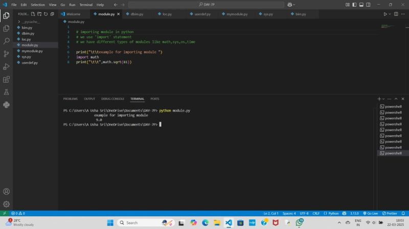 #python #modules #coding #tech #learning #programming | Arutla Sowmya #python #modules #coding #tech #learning #programming | Arutla Sowmya
