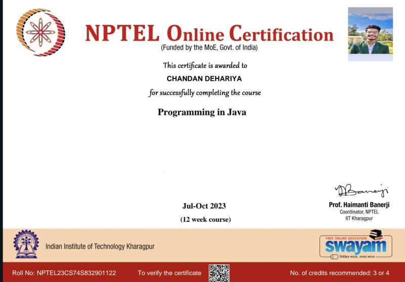 Chandan Dehariya on LinkedIn: #nptel #swayam | 10 comments Chandan Dehariya on LinkedIn: #nptel #swayam | 10 comments