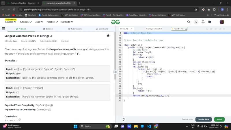 Day 7 of #Geekstreak2024 challenge: String Prefix | Sahil Kushwaha ... Day 7 of #Geekstreak2024 challenge: String Prefix | Sahil Kushwaha ...