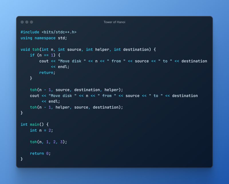 Soumil Agarwal on LinkedIn: #towerofhanoi #recursion #coding # ... Soumil Agarwal on LinkedIn: #towerofhanoi #recursion #coding # ...