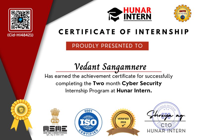 Vedant Sangamnere on LinkedIn: #cybersecurity #internship #websecurity ... Vedant Sangamnere on LinkedIn: #cybersecurity #internship #websecurity ...