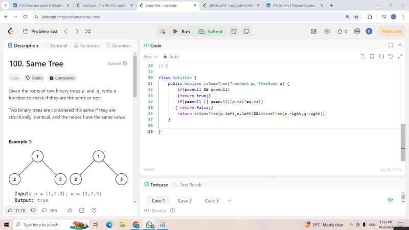 Devendra yadav on LinkedIn: #29thdays #coding #coding #leetcode #problem100 Devendra yadav on LinkedIn: #29thdays #coding #coding #leetcode #problem100