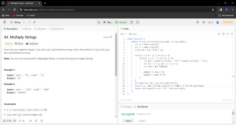Day 16 of 100daysofcode challenge: Multiply Strings | Sanya Shourya ... Day 16 of 100daysofcode challenge: Multiply Strings | Sanya Shourya ...