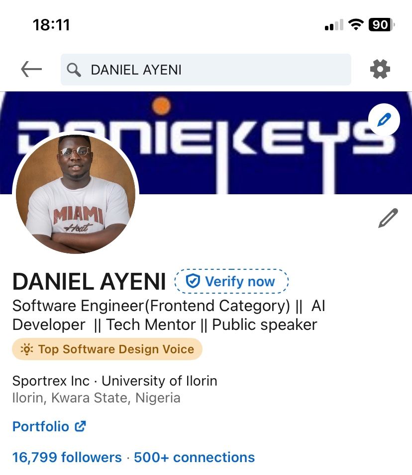 DANIEL AYENI on LinkedIn: Another win 🥇 Got the top software design ... DANIEL AYENI on LinkedIn: Another win 🥇 Got the top software design ...