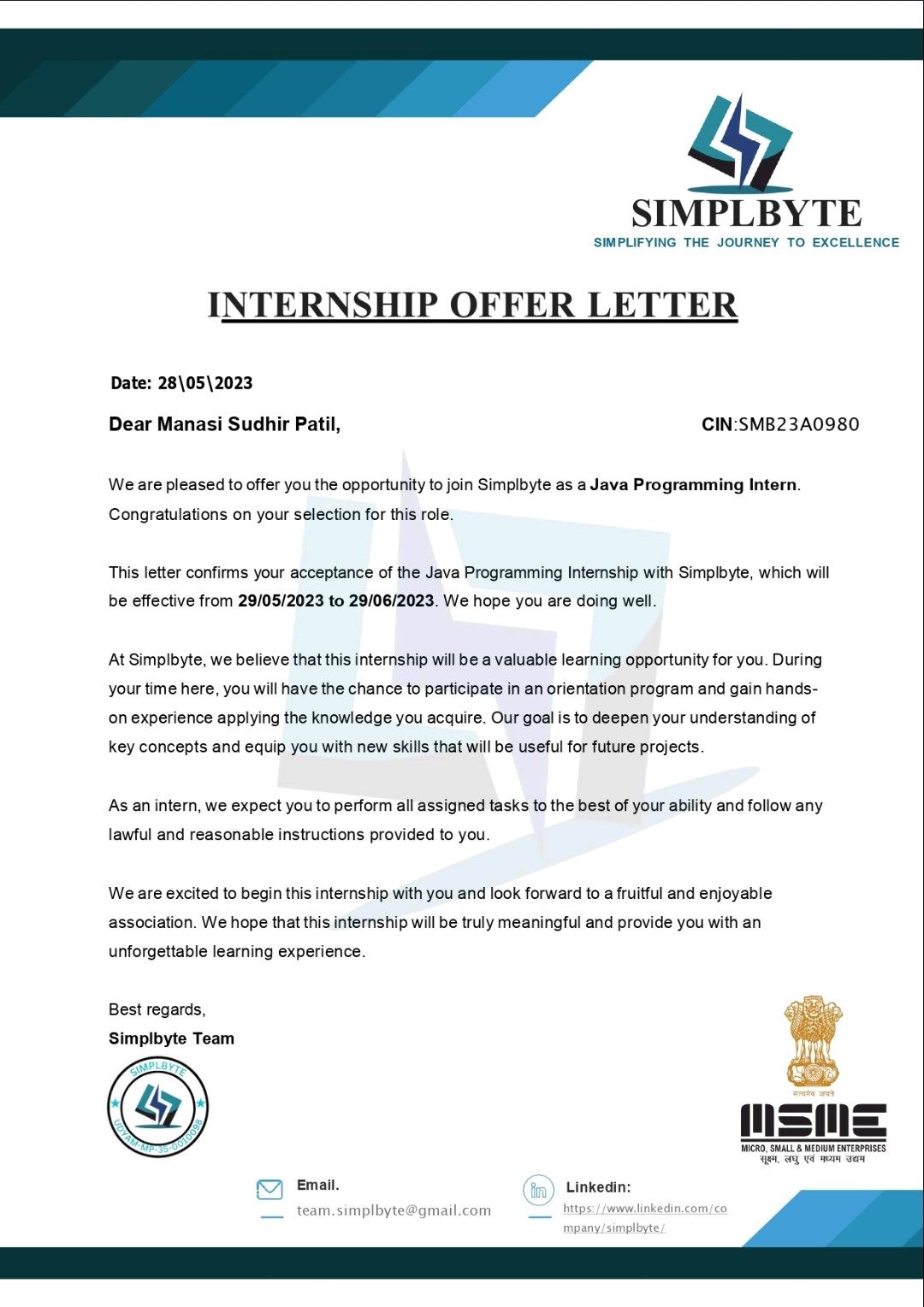 Manasi Patil on LinkedIn: #simplbyte #javaprogramming #simplbyteintern Manasi Patil on LinkedIn: #simplbyte #javaprogramming #simplbyteintern
