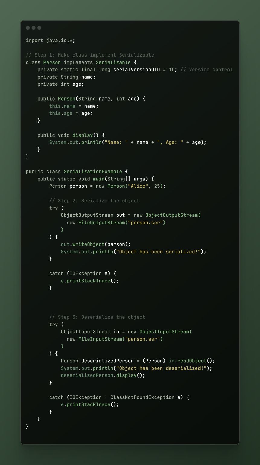 Emmanuel Anene on LinkedIn: Java Serialization & Deserialization ... Emmanuel Anene on LinkedIn: Java Serialization & Deserialization ...