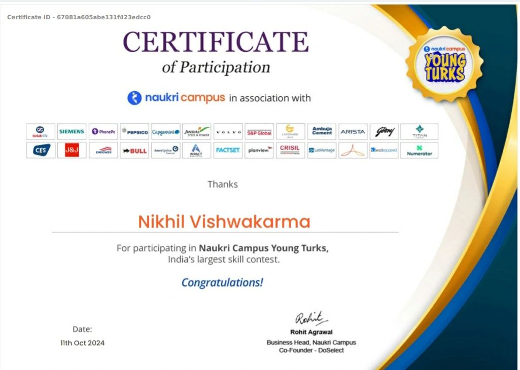 Nikhil Vishwakarma on LinkedIn: Check your eligibility test Nikhil Vishwakarma on LinkedIn: Check your eligibility test