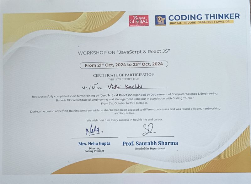 Vidhi Kachhi on LinkedIn: #javascript #reactjs #webdevelopment #html # ... Vidhi Kachhi on LinkedIn: #javascript #reactjs #webdevelopment #html # ...