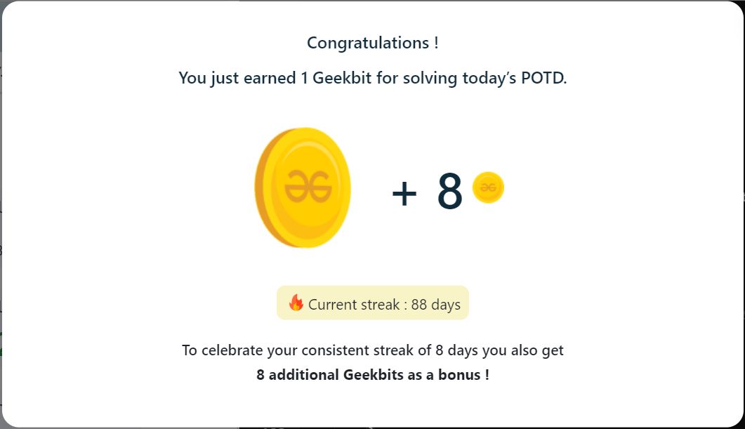 Day 88 of #100DaysOfCode: Nailing GeeksforGeeks Problem | Ganesh Shete ... Day 88 of #100DaysOfCode: Nailing GeeksforGeeks Problem | Ganesh Shete ...