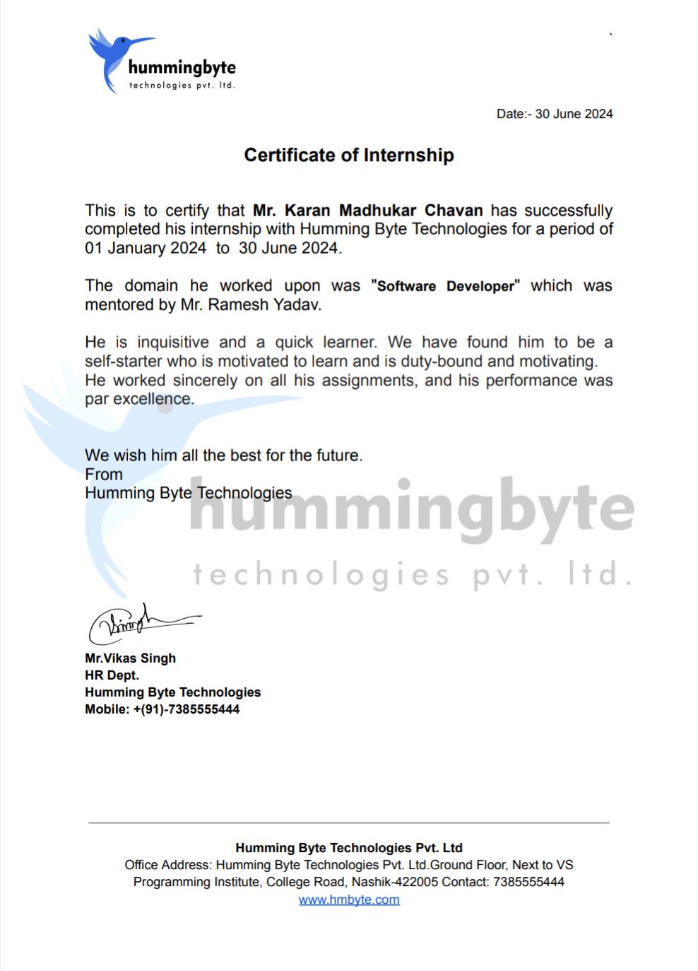 Karan Chavan on LinkedIn: #internshipcompleted #softwaredeveloper # ... Karan Chavan on LinkedIn: #internshipcompleted #softwaredeveloper # ...
