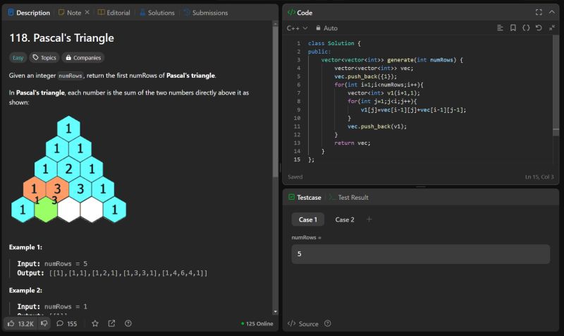 Diya Garg on LinkedIn: #100daysofcode #leetcode #pascaltriangle # ... Diya Garg on LinkedIn: #100daysofcode #leetcode #pascaltriangle # ...