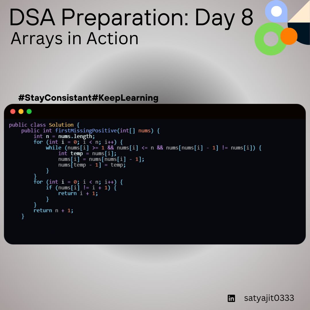 SATYAJIT SHINDE on LinkedIn: #dsa #firstmissingpositive # ... SATYAJIT SHINDE on LinkedIn: #dsa #firstmissingpositive # ...