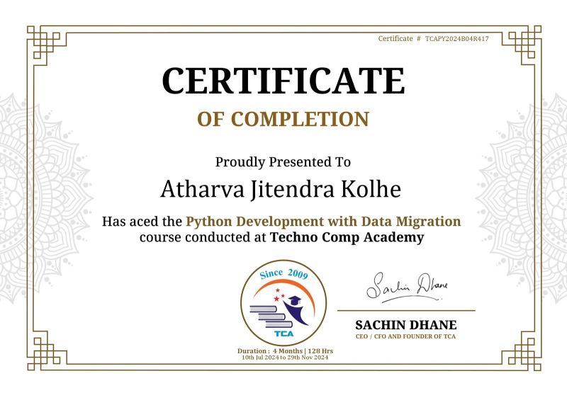 Atharva Kolhe on LinkedIn: #pythondevelopment #datamigration # ... Atharva Kolhe on LinkedIn: #pythondevelopment #datamigration # ...
