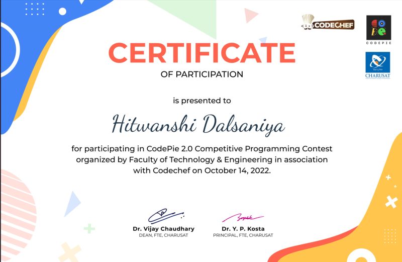 Hitwanshi Dalsania on LinkedIn: #codepie #competitiveprogramming # ... Hitwanshi Dalsania on LinkedIn: #codepie #competitiveprogramming # ...