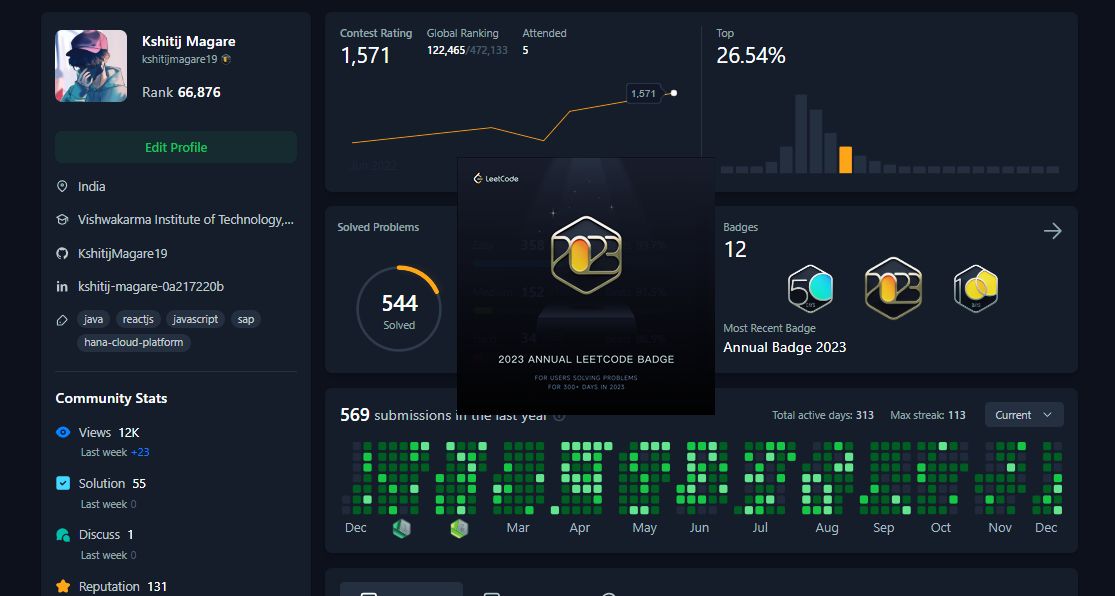 Praised by Leetcode for DSA solutions | KSHITIJ MAGARE posted on the ... Praised by Leetcode for DSA solutions | KSHITIJ MAGARE posted on the ...