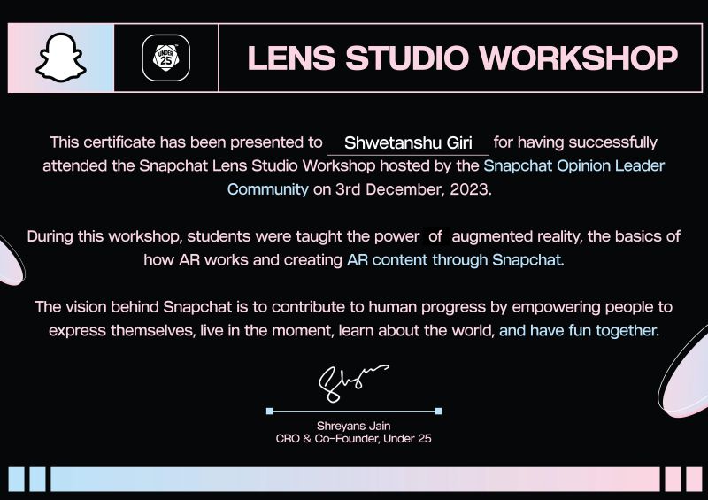 Shwetanshu Giri on LinkedIn: #snapchat #snapchatunder25 #codenewbie # ... Shwetanshu Giri on LinkedIn: #snapchat #snapchatunder25 #codenewbie # ...