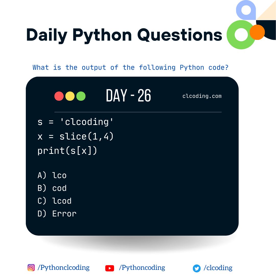Python Coding on LinkedIn: Python Coding challenge - Day 26 What is the ... Python Coding on LinkedIn: Python Coding challenge - Day 26 What is the ...
