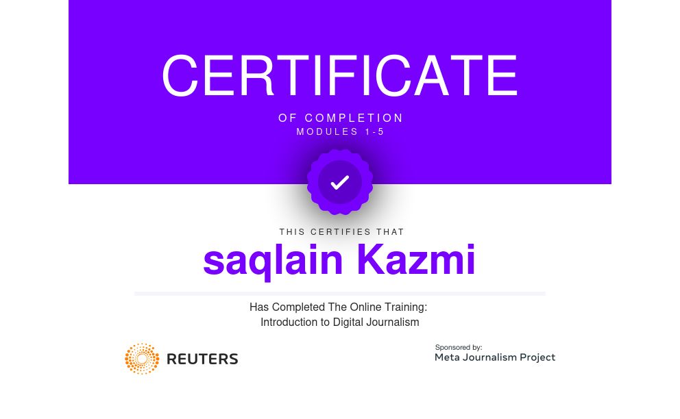 Syed Saqlain Kazmi on LinkedIn: #reuters #introduction #digital #journalism Syed Saqlain Kazmi on LinkedIn: #reuters #introduction #digital #journalism