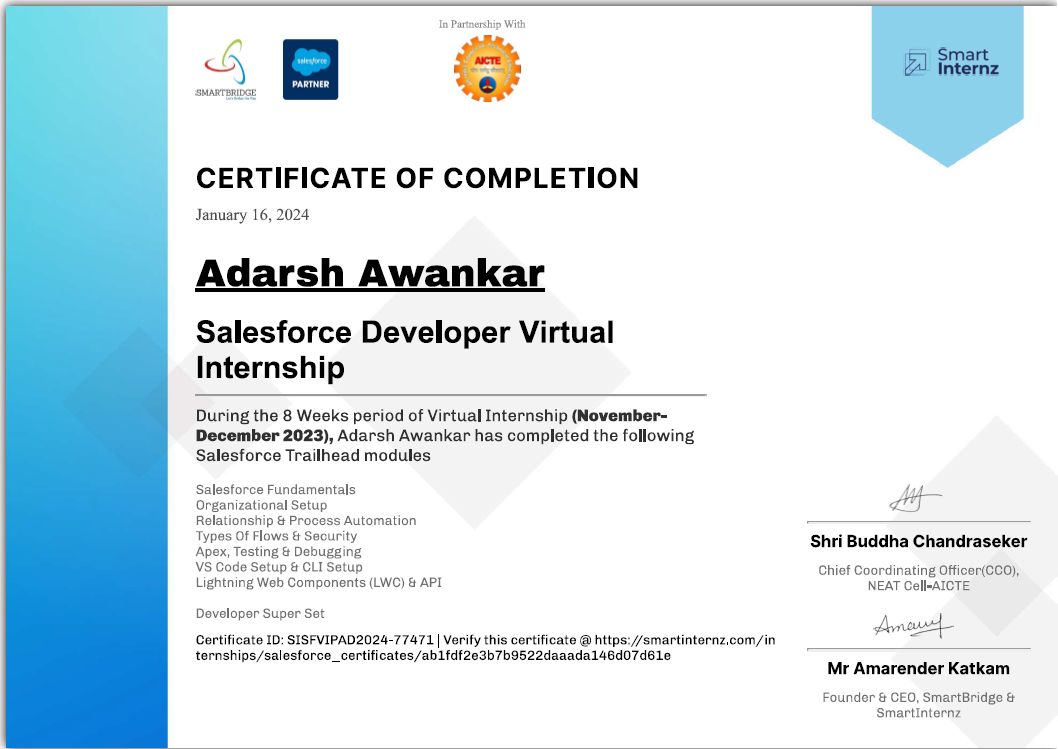 Adarsh Awankar on LinkedIn: #salesforce #developer #apex # ... Adarsh Awankar on LinkedIn: #salesforce #developer #apex # ...